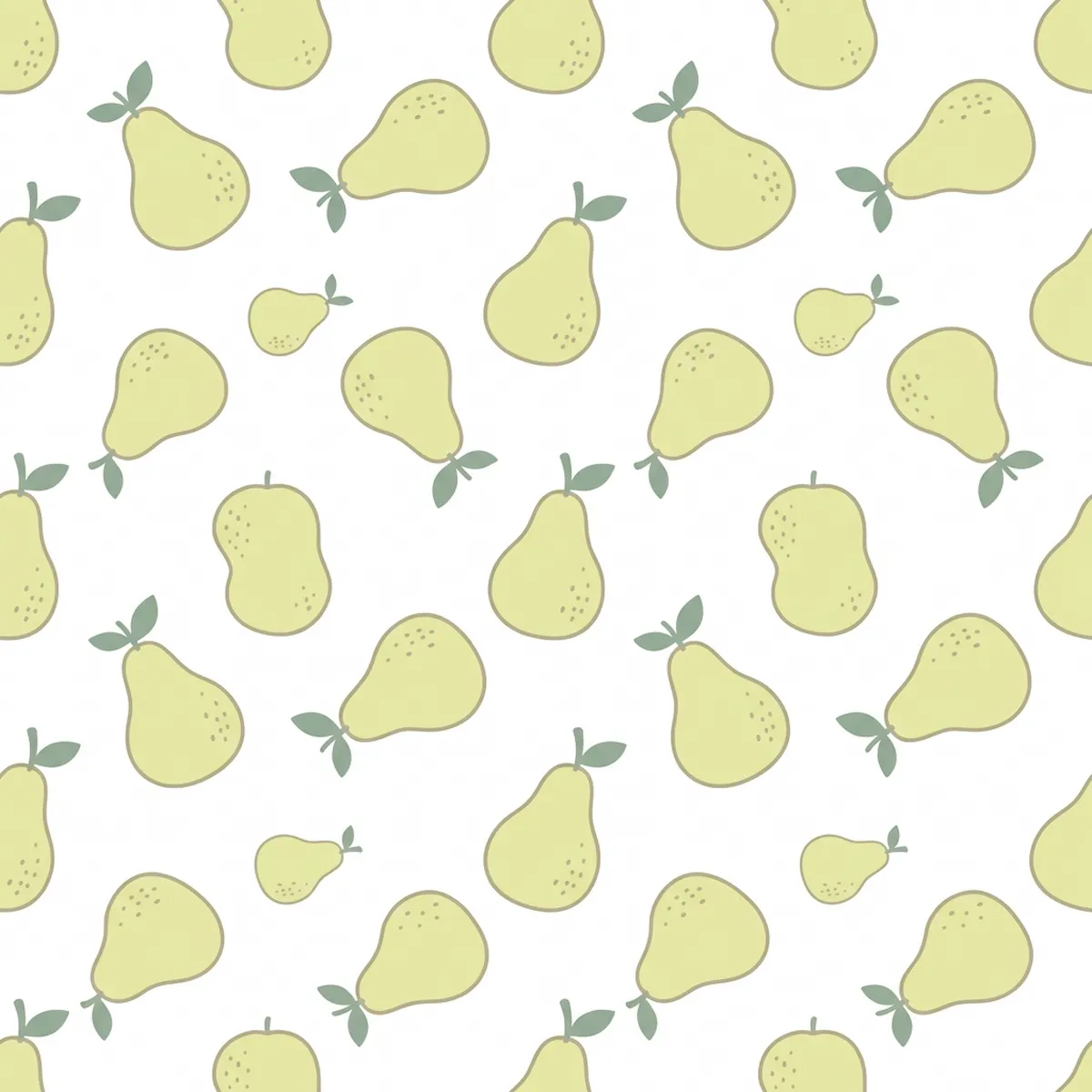 Seamless Pattern With Hand Drawn Pear Fruit Motifs - Free Download ...