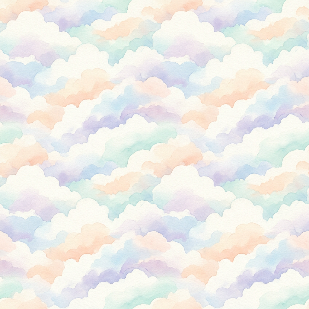 Pastel Watercolor Clouds Seamless Pattern - Free Download & Craft Designs