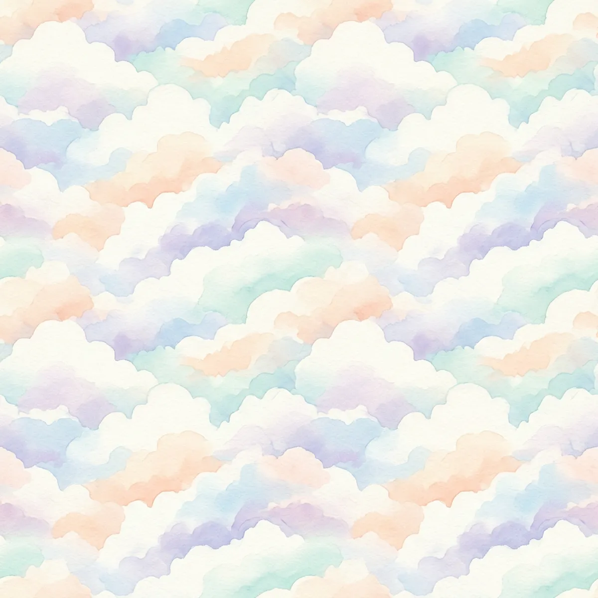 Pastel Watercolor Clouds Seamless Pattern - Free Download & Craft Designs