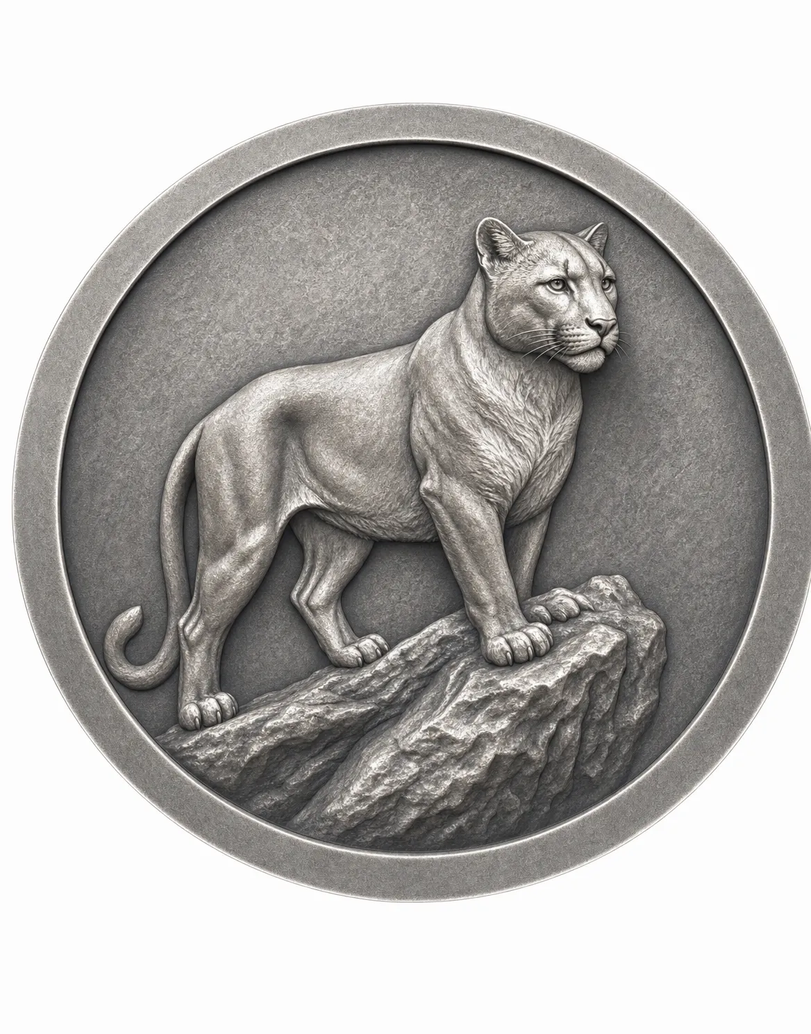 relief_metal_mountain_lion_antique_silver - Free Download & Craft Designs