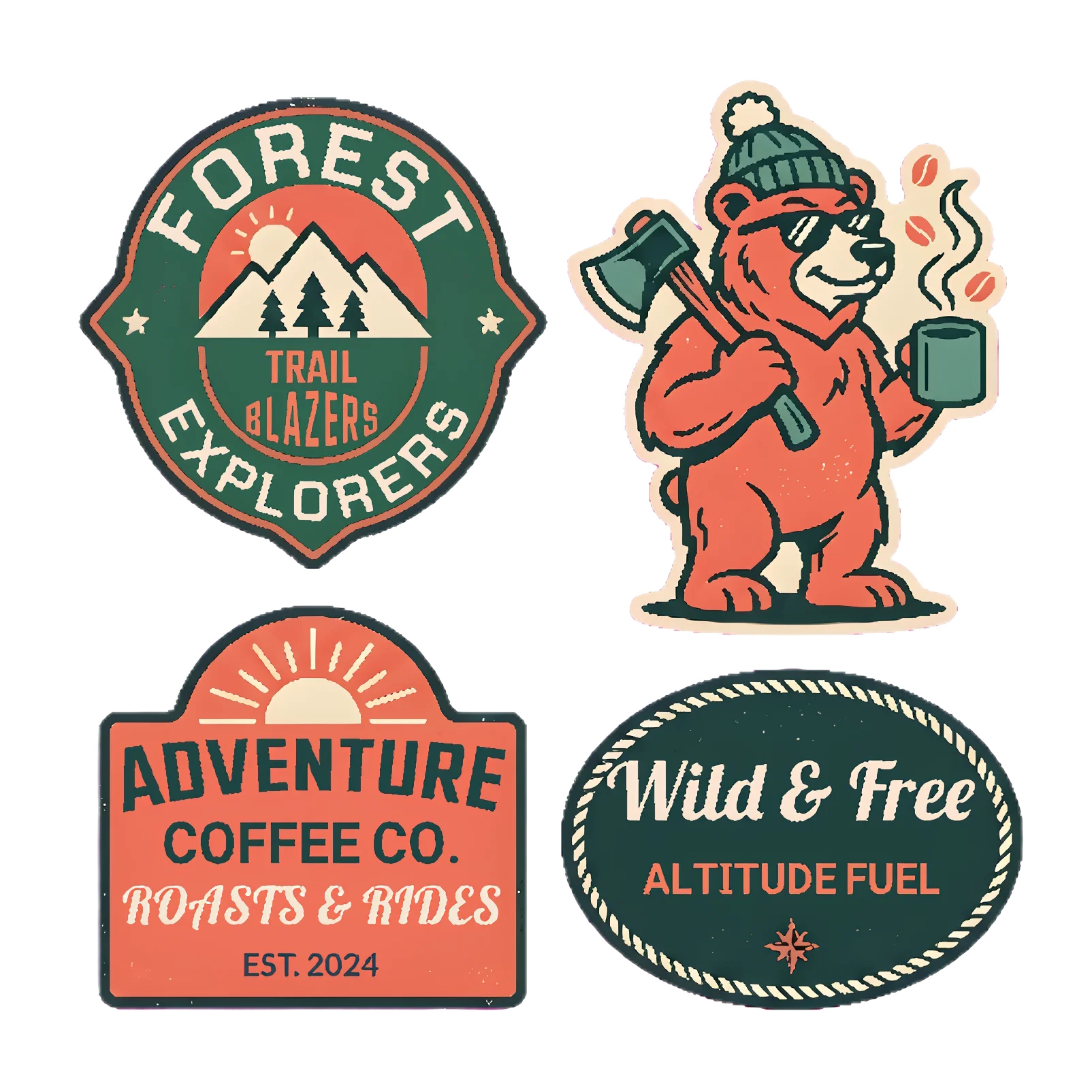 Adventure And Coffee Outdoor Emblems - Free Download & Craft Designs