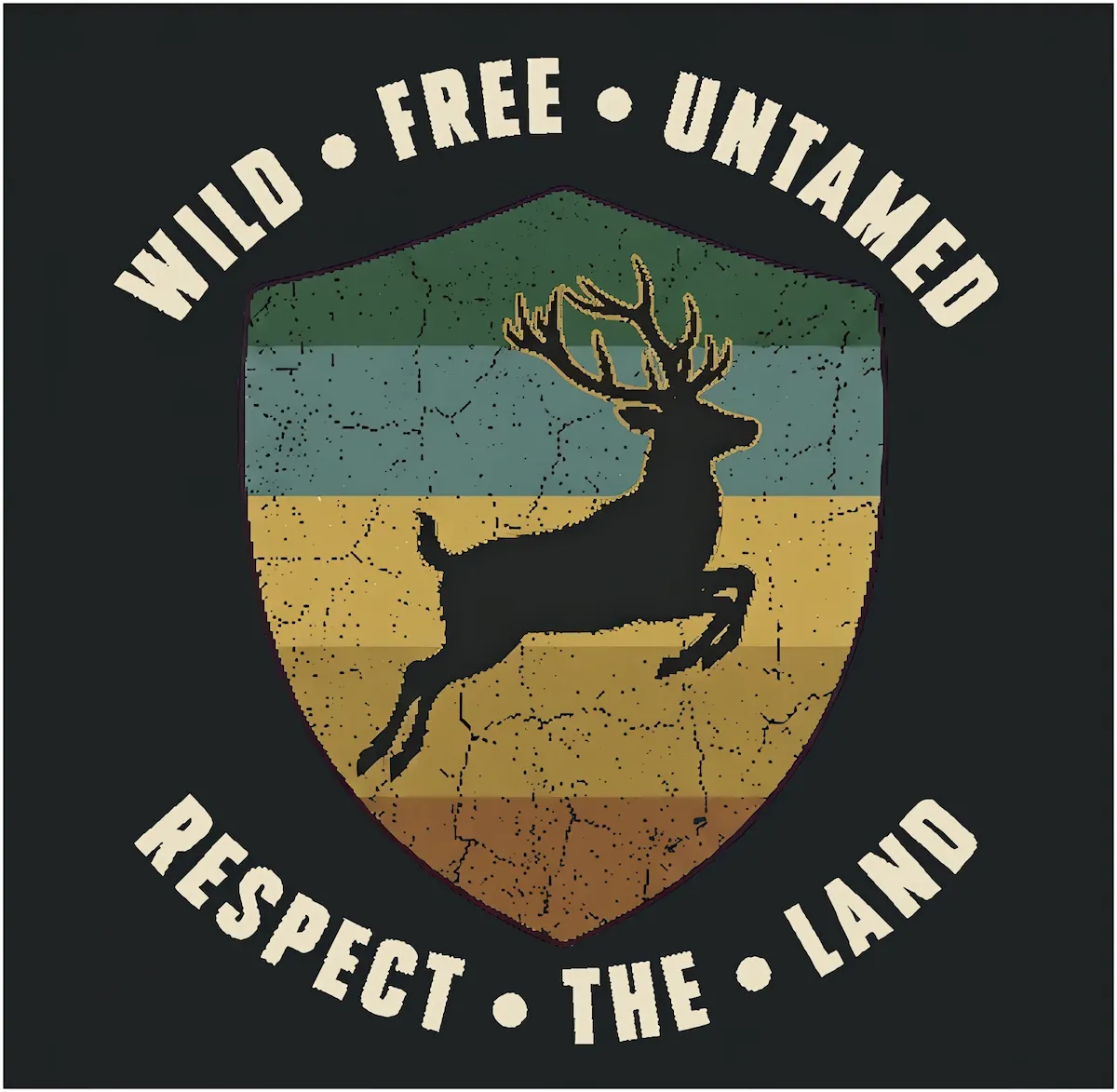 Wild Free Untamed Deer Emblem - Free Download & Craft Designs